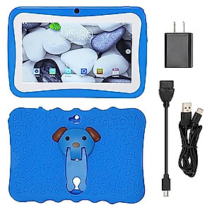 Haofy Kids Tablet, US Plug 100‑240V 4GB 32GB 4 Core 7 Inch 5.0 Toddler Tablet for Girls for Android 8.0 (Blue)