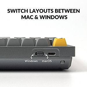 Keychron Q6 Wired Custom Mechanical Keyboard Knob Version, Full-Size QMK/VIA Programmable Macro with Hot-swappable Gateron G Pro Red Switch Double Gasket Compatible with Mac Windows Linux (Grey)