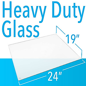 IMPRESA 19 x 24 Inches Tempered Glass Desk Mat for Desktop Computers, Laptops, Keyboard & Computer Monitor, Dry Erase Desk Mat Sturdy Reinforced Glass