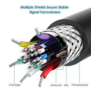 Rankie DVI to DVI Cable, Compatible with Television, 6 Feet (Black)