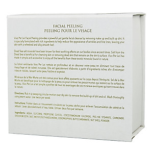 Vivo Per Lei Facial Peeling Gel - Face Peel Containing Dead Sea Minerals and Nut Shell Powder - Exfoliating Gel And Blackhead Remover (Pack of 2) Includes 2 Travel Facial Peel tubes