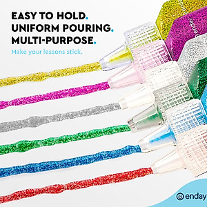 Glitter Glue for Crafts in Bright Classic Colors: Gold, Silver, Red, Green, Blue & Purple Used for Gluing, Drawing, Writing, Outlining (6 Pack)