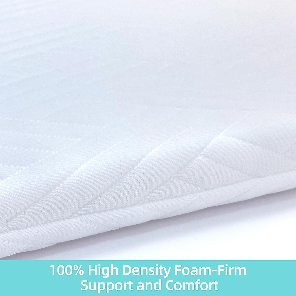 Lillibearas Pack N Play Mattress Pad - 38" x 26" with Washable Knitted Cotton Cover - 100% Breathable Soft, Premium Foam - Firm Support & Comfort