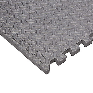 BalanceFrom Puzzle Exercise Mat with EVA Foam Interlocking Tiles for MMA, Exercise, Gymnastics and Home Gym Protective Flooring, 3/4" Thick, 24 Square Feet, Gray