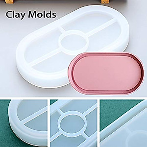3 Pack Ashtray Molds, Oval Coaster Epoxy Resin Casting Mould DIY Jewelry Tray Dishes for Craft Jewelry Storage Office Home Decoration (3)