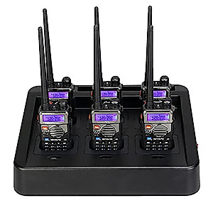 Retevis RT-5RV 2 Way Radios Walkie Talkies Long Range,High Power Walkie Talkie,Shock Resistant,Two Way Radio with Charging Station for Industrial(6 Pack)