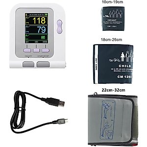 CONTEC-08A Blood Pressure Monitor-Automatic Digital BP Machine with 3 Sizes Cuff for Home Use,Large LCD Display,for 3 User 3x100 Memory