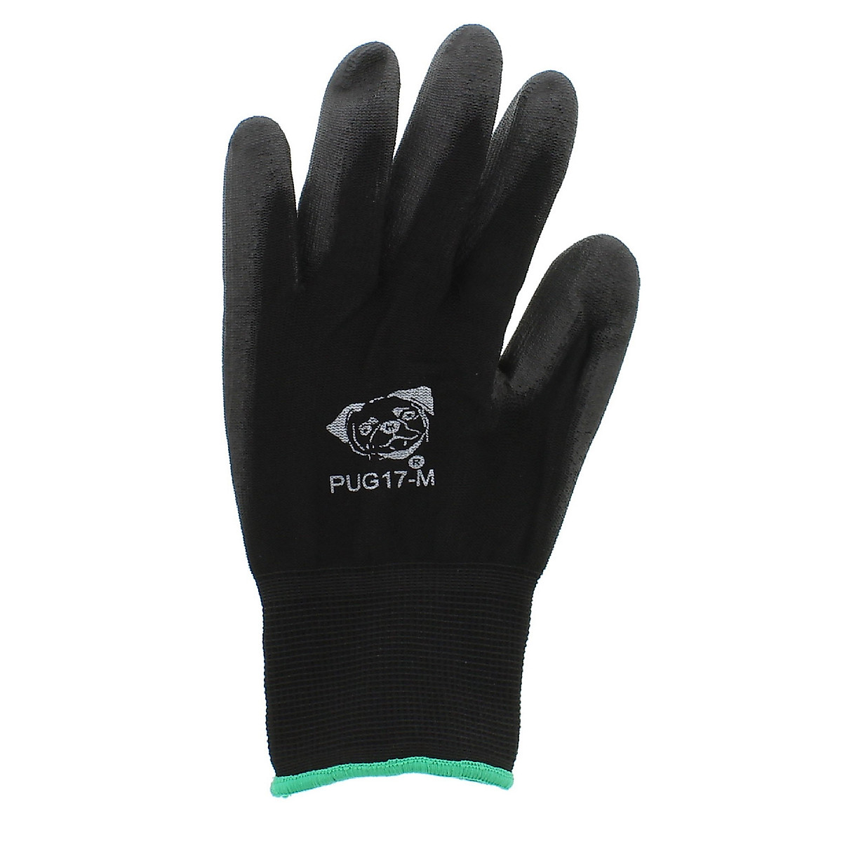 Global Glove PUG17 Gloves Black Nylon, Black Polyurethane Coated Palm. Medium. 12 Pair/Pkg