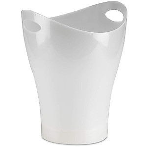 Umbra 082857-661 Garbino Small Trash/Waste Can – Polypropylene – Metallic White