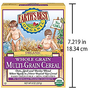 Earth's Best Organic Infant Cereal, Whole Multi-Grain Cereal, 8 Oz