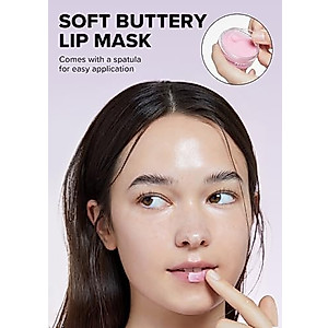 I DEW CARE Overnight Lip Sleeping Mask - Plush Party | Buttery Vitamin C, Moisturizing Balm, With Cocoa Butter For Dry Lips, Glass Skin Look, 0.42 Oz