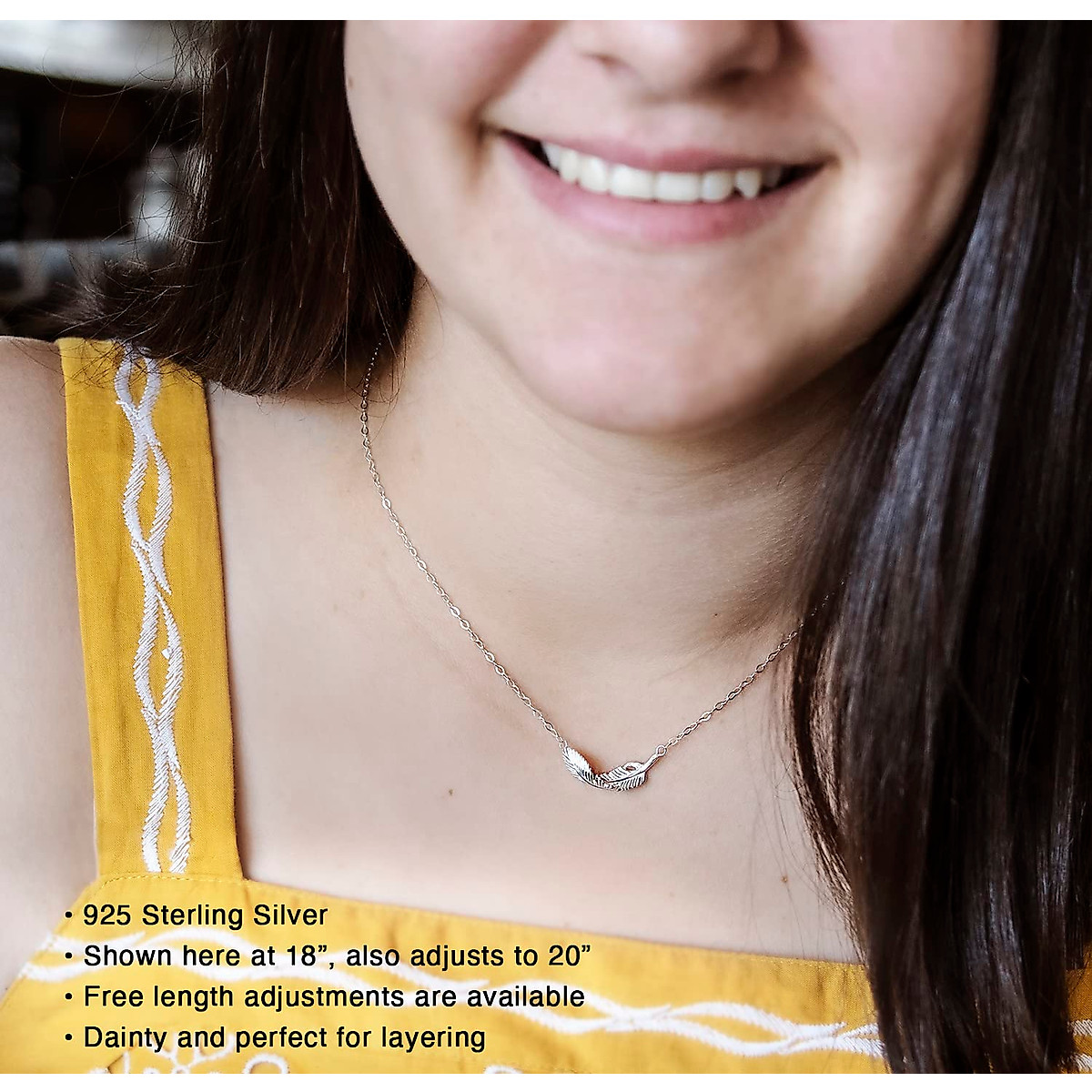 EFYTAL Best Friend Necklace, Sterling Silver or Gold Plated Feather Friendship Necklace, Gifts for Best Friends, BFF Necklace, Best Friend Necklaces for Women, Friendship Jewelry, Bestie Necklace