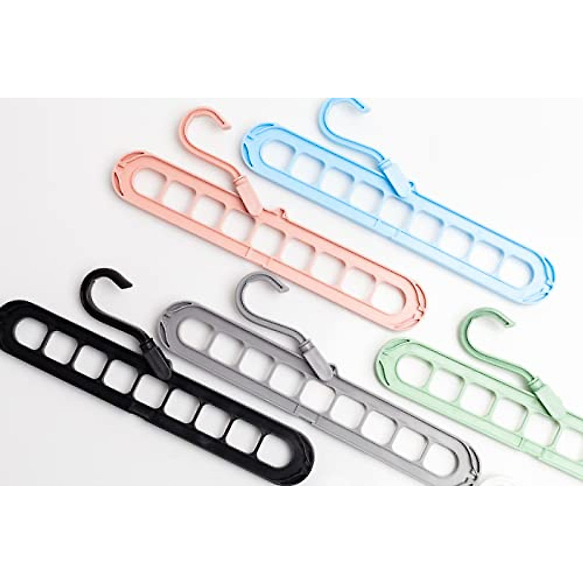 Space Saving Hangers Closet Organizers Pack of 6 Clothes Hanger, Closet Organizer and Storage for Wardrobe Organization - Sturdy and Durable Plastic - Lightweight Multi-Functional Space Saver