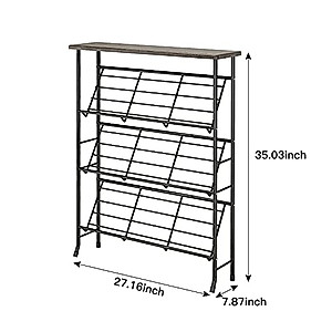 JZM Shoe Rack Storage, Narrow 4 tier Metal Shoe Storage Shelf, Free Standing Shoe Racks, Space Saving Shoe Rack Organizer for Entryway, Hallway, Bedroom, Living Room(12-16 Pair)