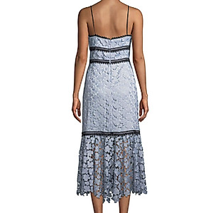 Jill Jill Stuart Women's Tea Length lace Dress, ELLE Blue/Black, 8