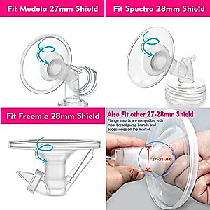LOZAEVE 18mm Silicone Flange Inserts Compatible with for Spectra S1/S2, Medela, Bellababy, Elvie, Willow go, Momcozy S9 S10 S12, Freemie Breast Pump Insert Shields, Reduce 27-28mm Tunnel to 18mm, 2pcs