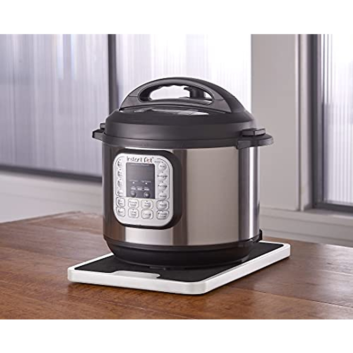 Nifty Small & Medium Appliance Rolling Tray - White, Home Kitchen Counter Organizer, Integrated Rolling System, Non-Slip Pad Top for Coffee Maker, Stand Mixer, Blender, Toaster