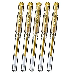 Uni Ball Signo Gel Ink Pens -Medium Point 1.0mm-Gold Ink-value Set of 5