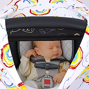 Cloele Car Seat Canopy for Babies Nursing Cover Breastfeeding Scarf - Multi Use Baby Car Seat Covers Rainbow Infant Stroller Cover Newborn Breastfeeding Nursing Cover