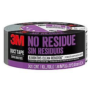 3M 2420-A Residue Duct Tape, 20 Yards, Gray