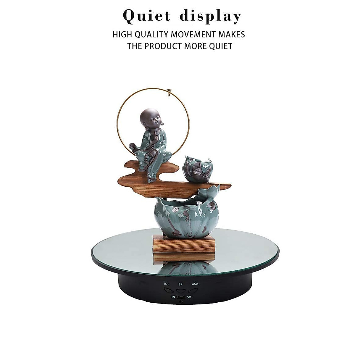 JAYEGT Motorized Rotating Display Stand, 7.87inch /17.6lbs Load, 360 Degree Electric Rotating Turntable for Photography Products, Jewelry, Cake,3D Model, Mirror Cover (Black)