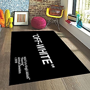 Keep Off, Popular Rug, Home Decor Rug, Themed Rug, Office Carpeting, Black and White Rug e721 (3.2x4.6 feet - 100x140 cm)