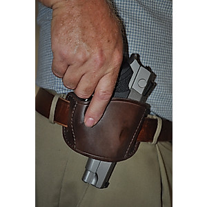 Brown Leather Belt Slide Gun Holster for Ruger P94, P95, SR9, 22/45