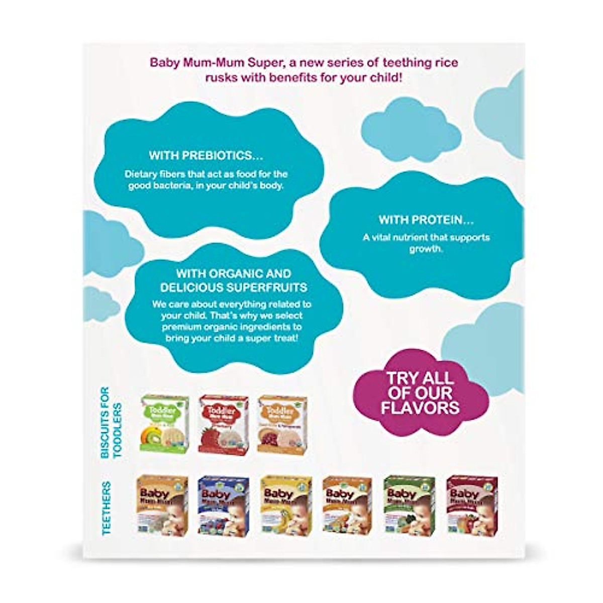 Baby Mum-Mum Organic Super Berries Rusks 1.76 Ounce, 24 Count (Pack of 6)