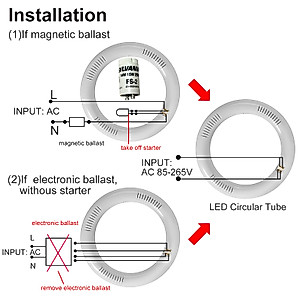 THECOSKY T9 LED Circline Light Bulb, 8 Inch 1700LM LED Circular Light, 12W Clear Cover 6500K Daylight Replacement for FC8T9/CW 22-Watt Fluorescent Circular Bulb (6500K, 8")