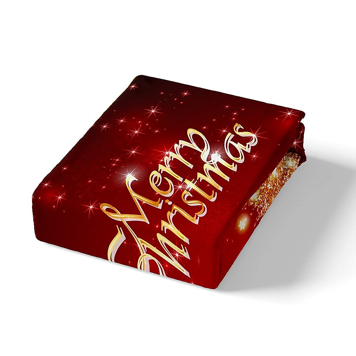 Manfei Christmas Tree Duvet Cover Set Queen Size Gold Sparkle Comforter Cover Merry Christmas Bedding Set 3pcs for Kids Boys Girls Room Decor Western New Year Theme Bedspread Cover with 2 Pillowcases