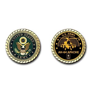 US Army AH-64 Apache Challenge Coin Officially Licensed