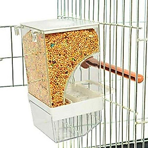 EVERDAZZLbaby 2Pcs Automatic Bird Feeder Seed Food Container in Cage No Mess Hanging Feeding Bowl for Budgerigar Canary Cockatiel Finch Parakeet