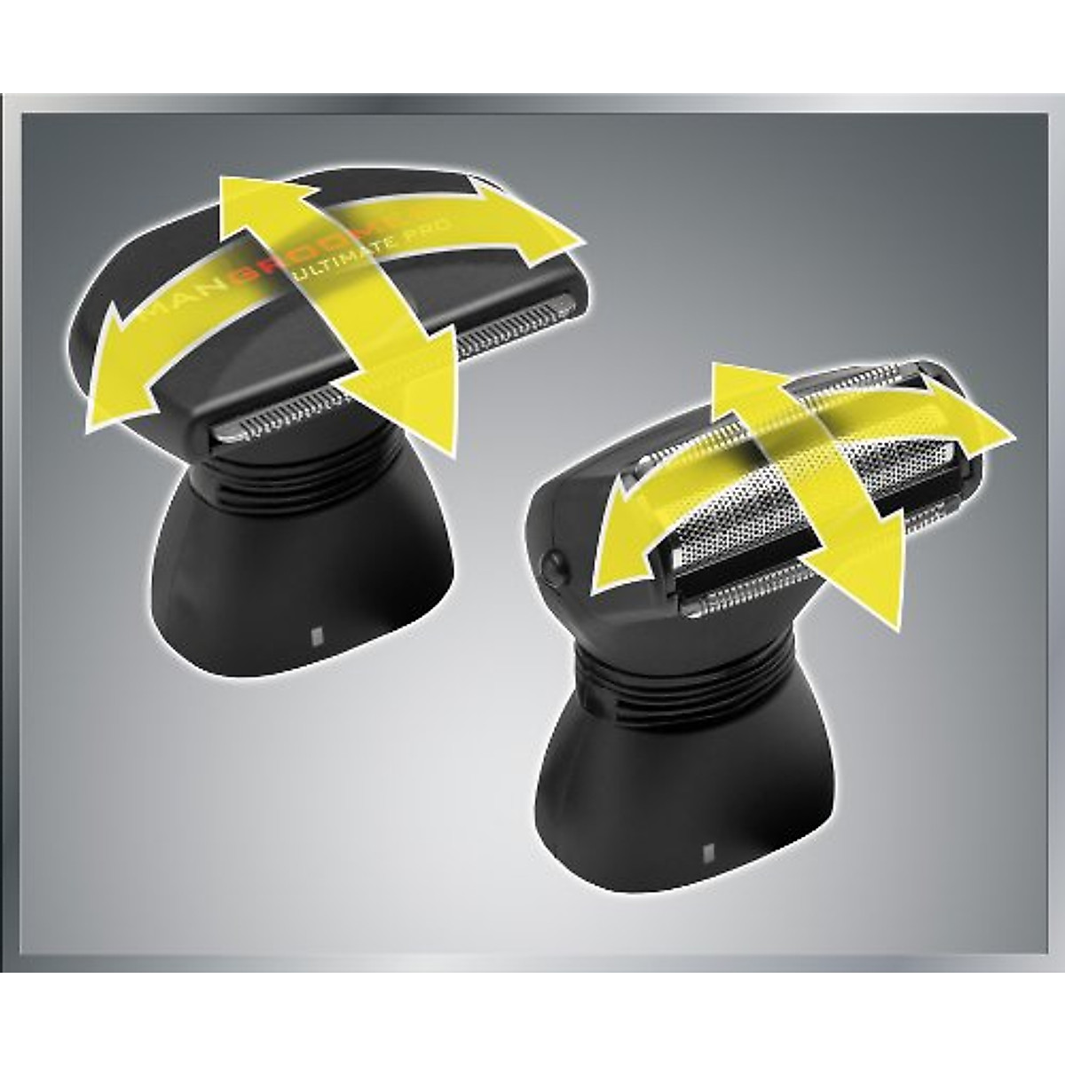 MANGROOMER - ULTIMATE PRO Back Shaver with 2 Shock Absorber Flex Heads, Power Hinge, Extreme Reach Handle and Power Burst