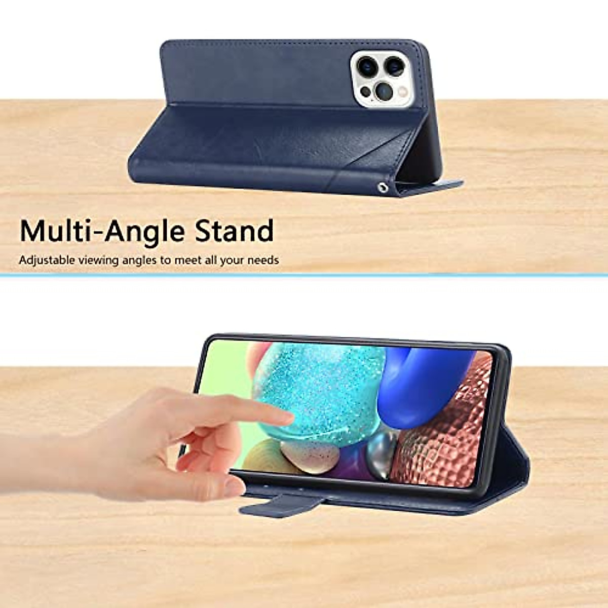 Fansipro Wallet Folio Case for Oppo RENO2 F, Premium PU Leather Slim Fit Cover for RENO2 F, 2 Card Slots, 1 Transparent Photo Frame Slot, Oil-Proof, Indigo [1 Piece]