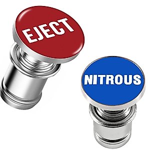 2Pcs EJECT NITROUS Button Cigarette Lighter Replacement Cover,Fire Missiles Button Cigarette Lighter Cover,12V Power Source Fits Most Automotive Vehicles (EJECT + NITROUS)