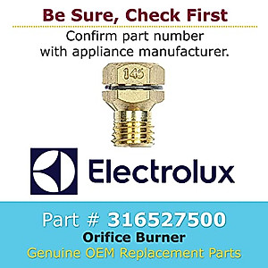 Electrolux 316527500 Burner Orifice