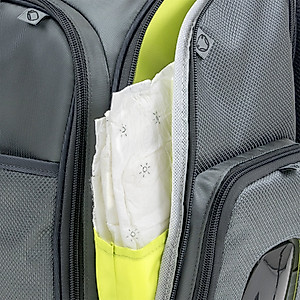 Fastfinder 3 Piece Set Diaper Bag Backpack for Moms & Dads with Changing Pad and Wipes Pocket (Grey)