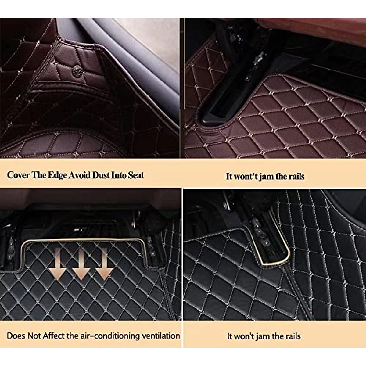 YaruicarCustom Car Floor Mats for 99.99% Sedan SUV Sports Car Men Women Protection Full Coverage Pads Anti-Slip Leather Floor Lining All Weather (Black Red)