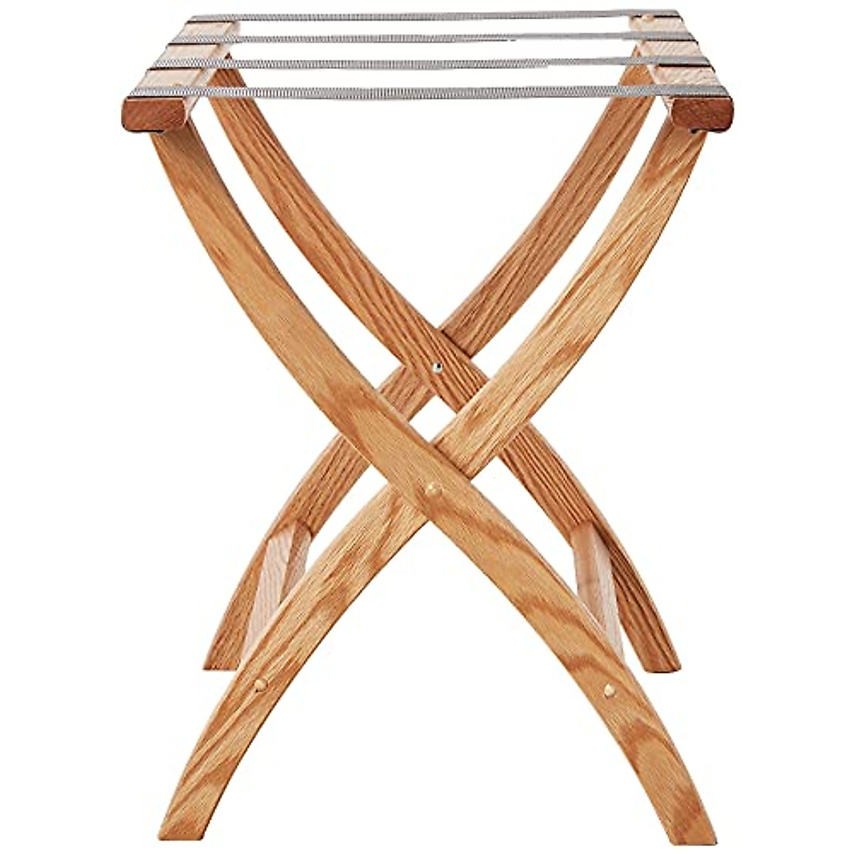 Wooden Mallet Designer Curve Leg Luggage Rack, Light Oak
