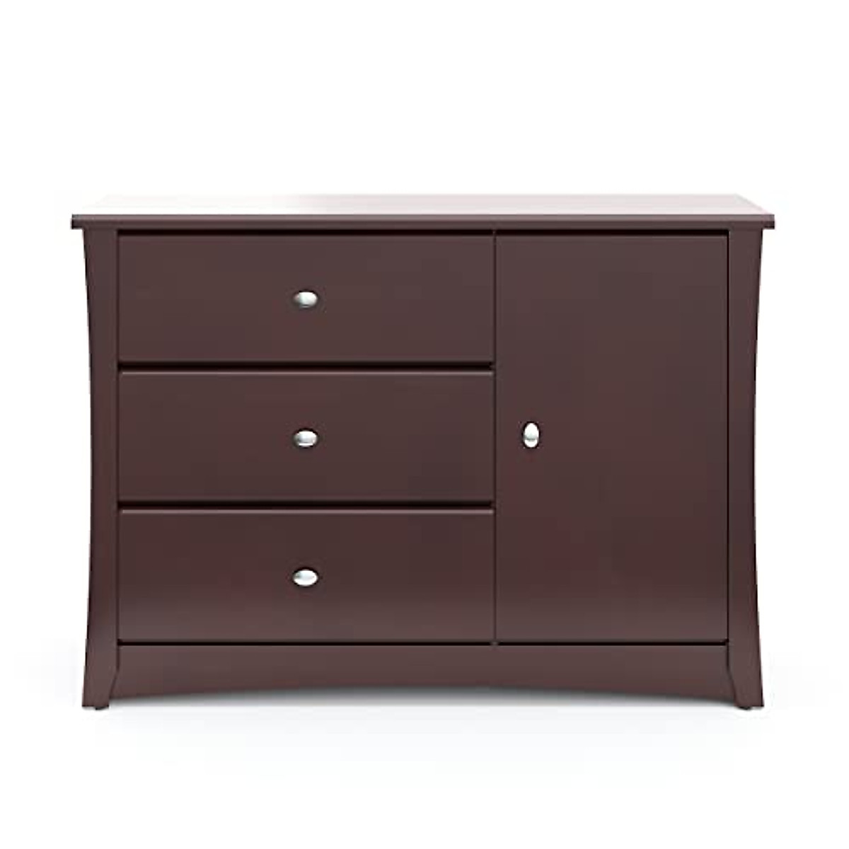 Storkcraft Crescent 3 Drawer Combo Dresser (Espresso) – Baby and Kids Bedroom Organizer, Nursery Chest, Storage Dresser With Drawers, Universal Design