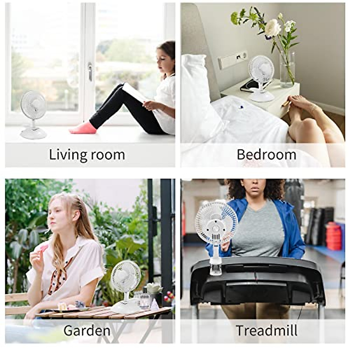 BREEZE LIVING 6 inch Desk Fan, Table Fan Small Electric Clip On Fan with Adjustable Tilt 2 Speed Setting Portable for Home/Office/Bedroom