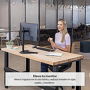 Fellowes 8049601 Professional Series Free-Standing Monitor Mount, Adjustable Computer Monitor Stand for Desk with Single Monitor Arm, 32 Inch Monitor Capacity