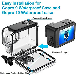 Artman Waterproof Case for GoPro Hero 11/10/9 Black, 60M/196FT Underwater Protective Diving Case with Bracket Mount Accessories +12 Anti-Fog Inserts Fully Compatible with GoPro Hero 11/10/9 Black
