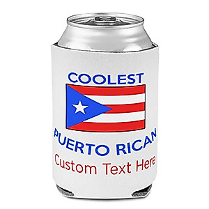 Custom Sleeves for Cans Drink Cooler Coolest Puerto Rican Countries Rica Scuba Foam Party Beer Cover White Personalized Text Here
