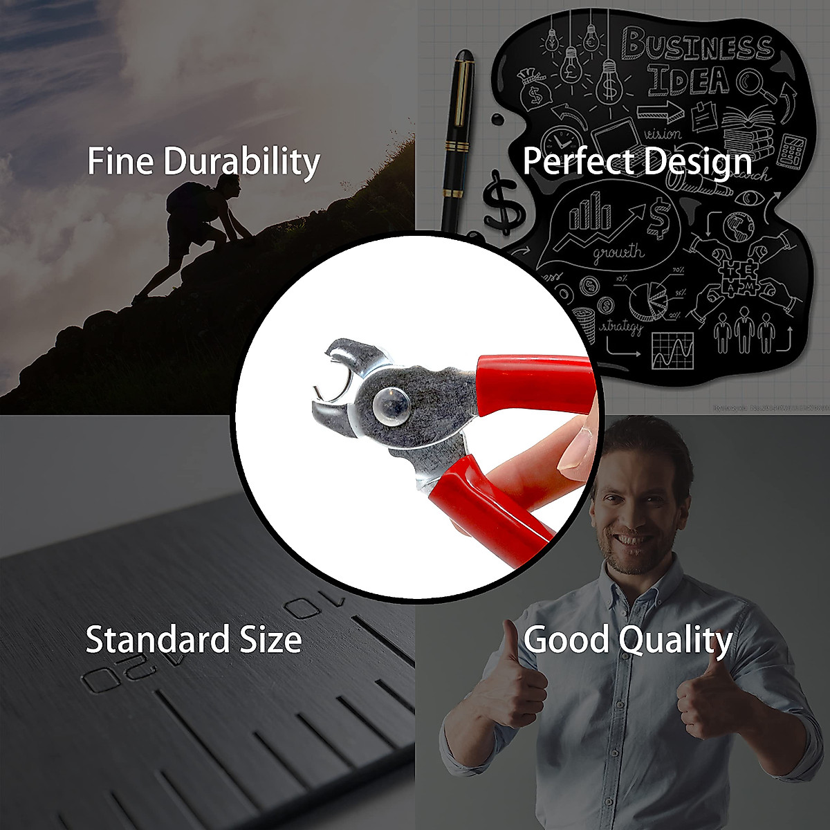 INKNOTE 270 Pcs Galvanized Hog Rings Assortment Kit (3 Sizes) & One Piece Professional Hog Ring Pliers, widely for Bungee/Animal Pet Cages/Bagging/Meat & Sausage Casing/Fencing/Furniture Upholstery