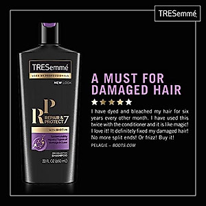 TRESemme Shampoo and Conditioner Set, Repair & Protect 7 with Biotin, Visibly Repairs 7 Types of Styling Damage and Strengthens Hair, 22 Fl Oz each