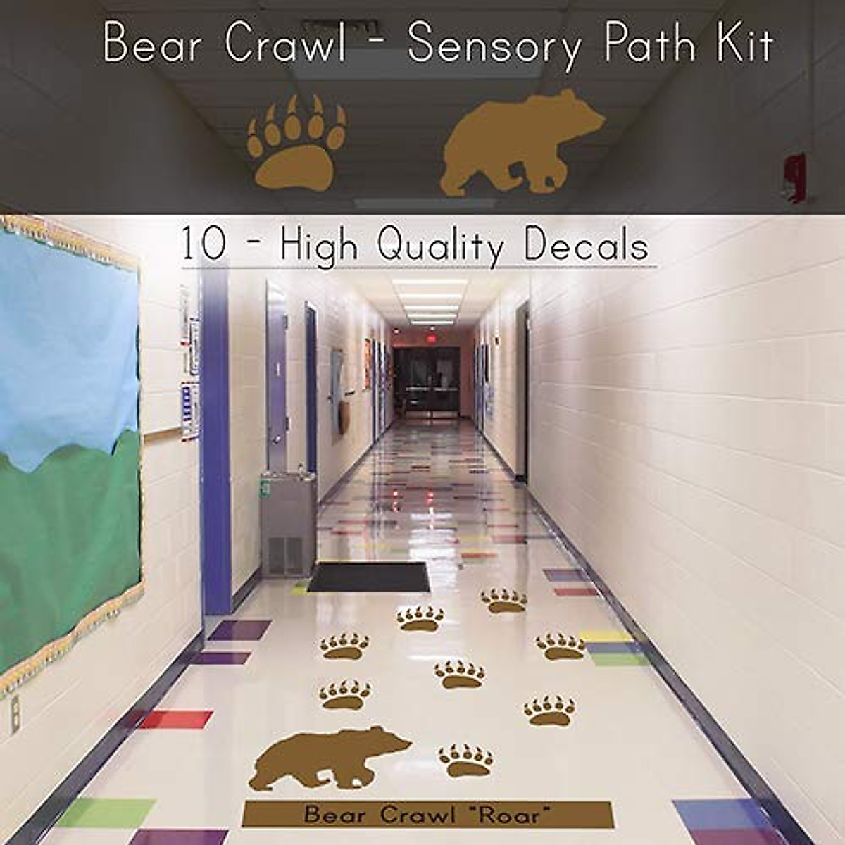 Deluxe School & Classroom Sensory Path Kit – with 65 Custom Vinyl Decals