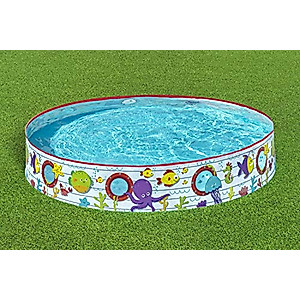 Bestway 55029 Paddling Fill N Kids Garden Pool with Fun Fish Print, Multicolor, 1.52 m x 25 cm