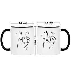 Maustic Wedding Gifts, Engagement Gifts for Couples Bride and Groom, Ring Finger Mug, Bridal Shower Gifts, Newlywed Anniversary Presents for Couples, Just Married Gifts, Mr and Mrs Gifts, Mug Set of 2