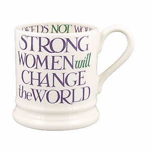 Emma Bridgewater Handmade Ceramic Purple Toast Strong Women Script Gift Half-Pint Coffee and Tea Mug